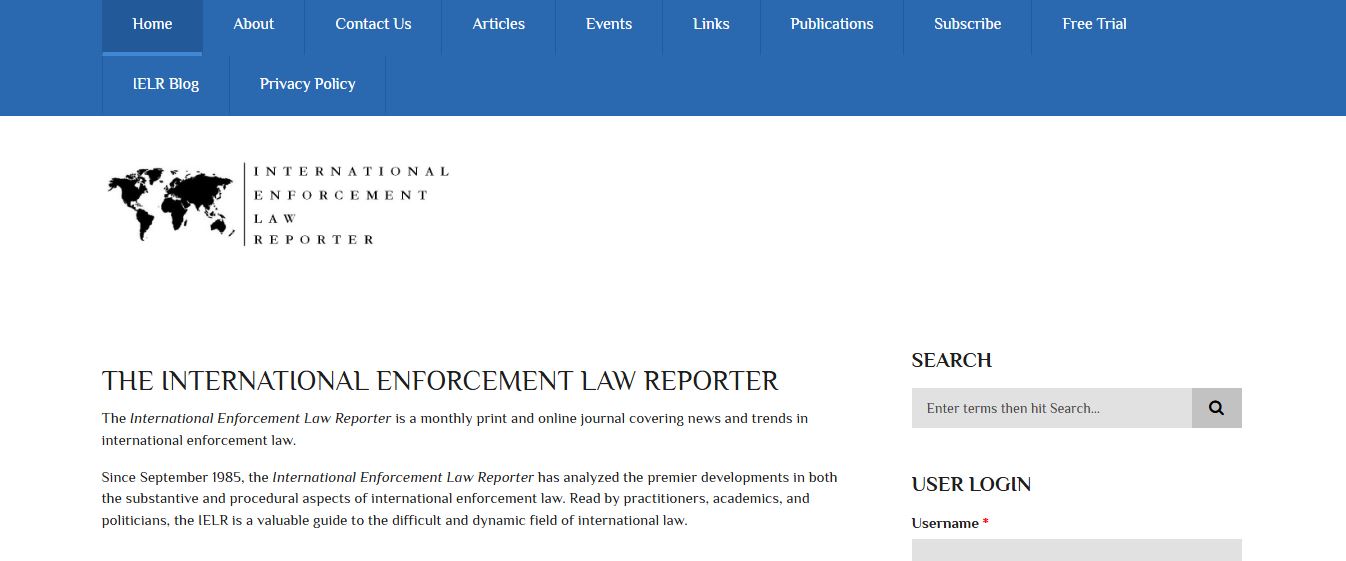 INTERNATIONAL ENFORCEMENT LAW REPORTER - National Domains, LLC